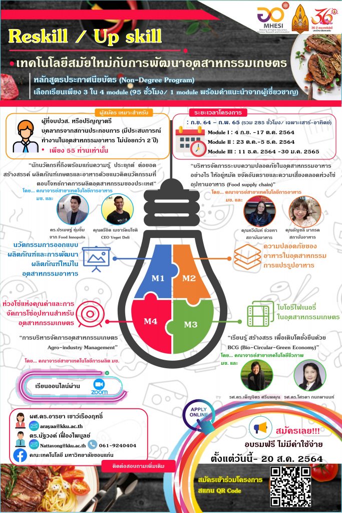 ขอเชิญอบรม Reskill / Up skill เทคโนโลยีสมัยใหม่กับการพัฒนาอุตสาหกรรม ...